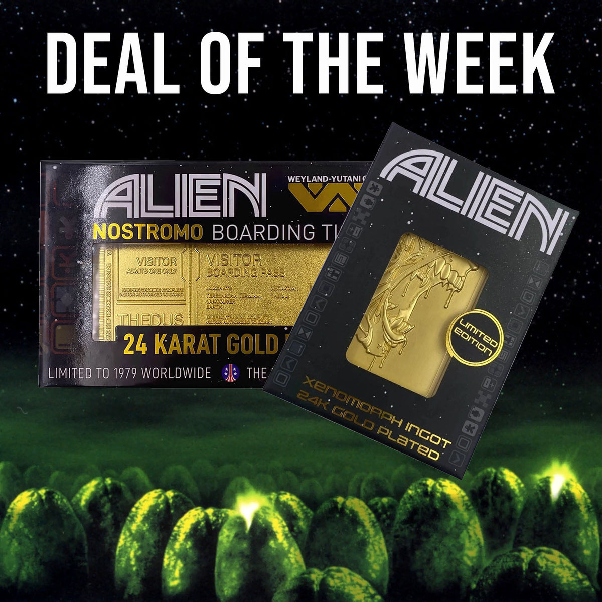 Alien 24k Gold Plated Ticket And Ingot Collector Bundle – Comic Warehouse