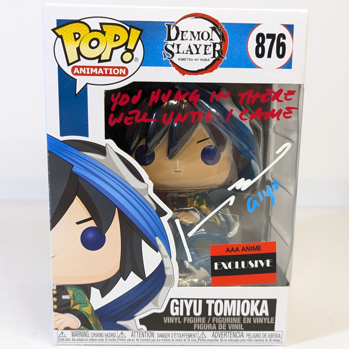Demon Slayer Giyu Tomioka Funko Pop! Vinyl Figure #876 Signed by Johnn ...